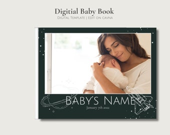 Digital Minimal Baby Book Template, Printable Baby Book, First Year ...