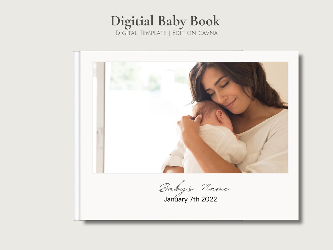 Digital Minimal Baby Book Template, Printable Baby Book, First Year ...