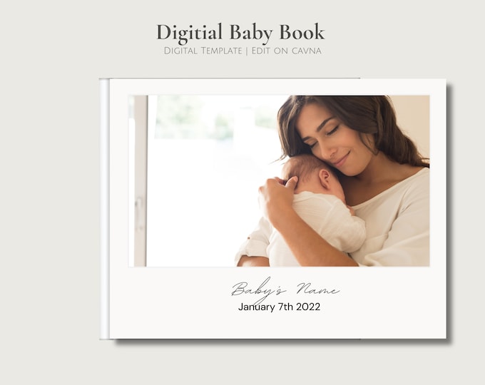 Baby Book Template | Printable | Editable | First Year | Canva Template ...