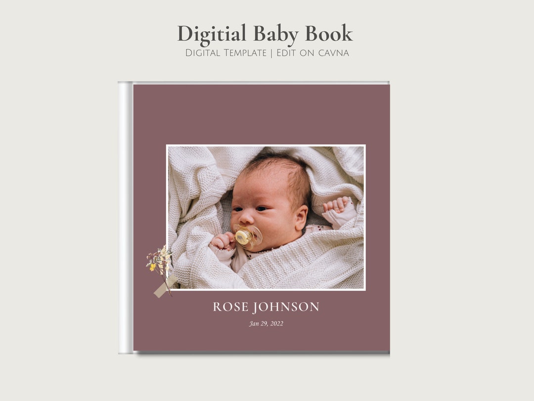 Digital Baby Book Template, Printable Baby Book, First Year Photo ...