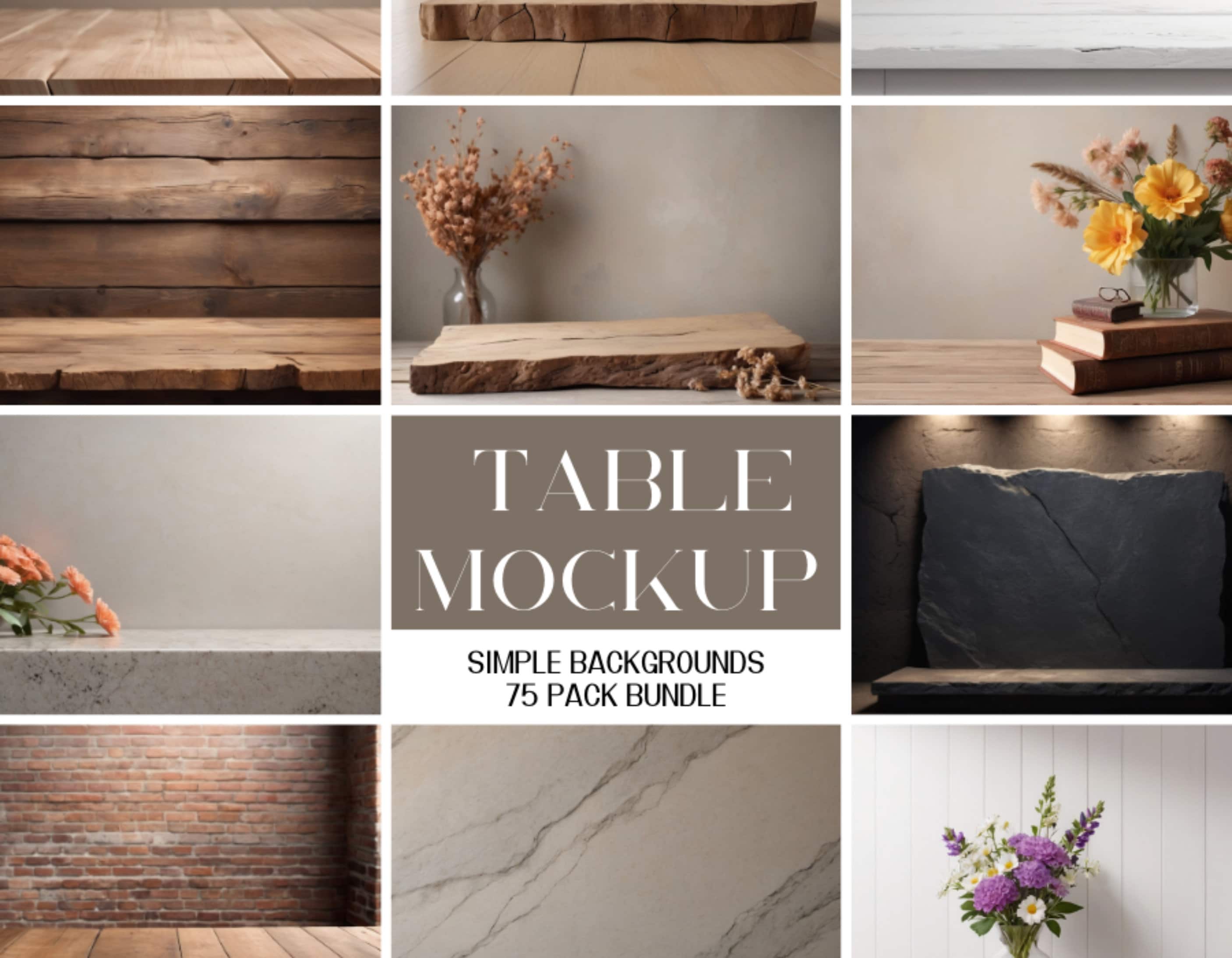 75 X Table Background Mockup Bundle: Versatile JPEG Images for Your ...