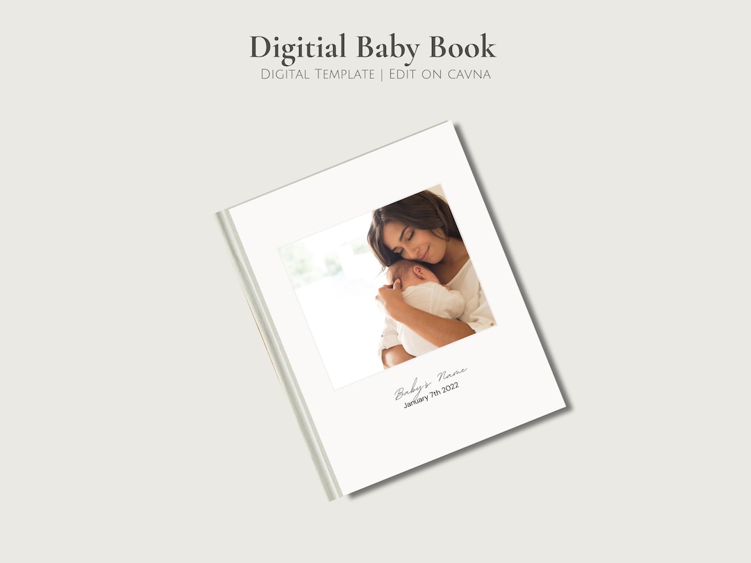 Digital Minimal Baby Book Template, Printable Baby Book, First Year ...