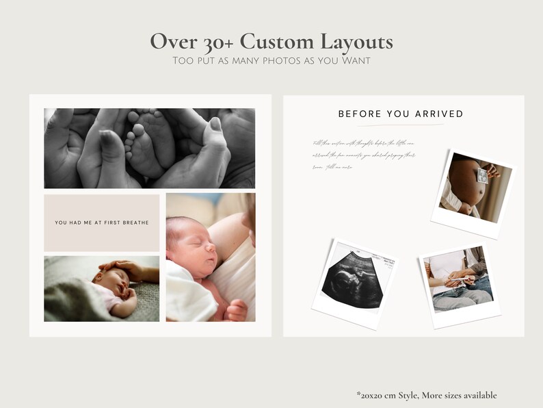 Digital Minimal Baby Book Template, Printable Baby Book, First Year ...