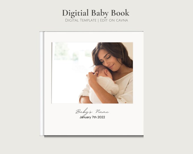 Baby Book Template | Printable | Editable | First Year | Canva Template ...