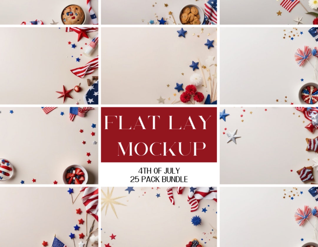 4th of July Table Mockup Bundle | Patriotic Flat Lay Scene Creator ...