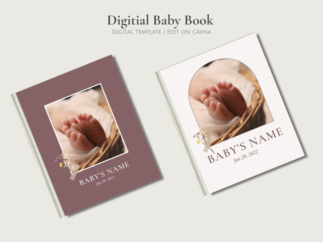 Digital Baby Book Template, Printable Baby Book, First Year Photo ...