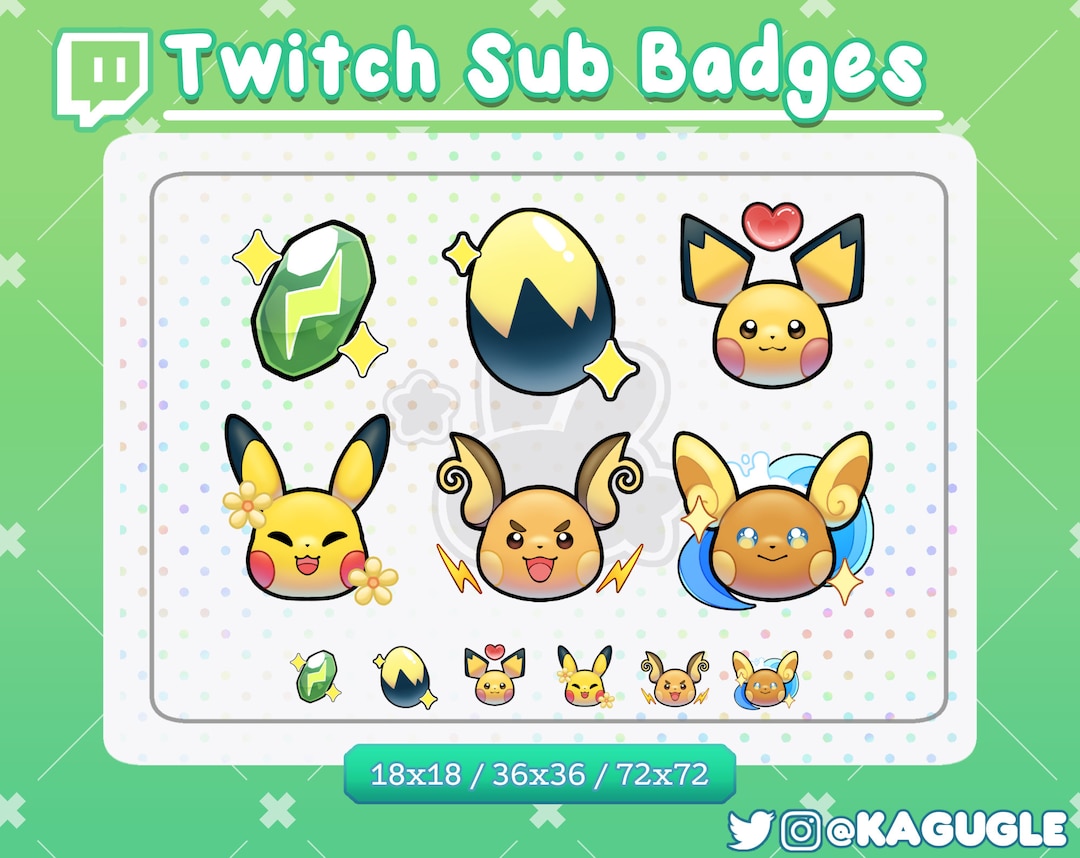 Pikachu Evolution Twitch Sub Badges - Etsy