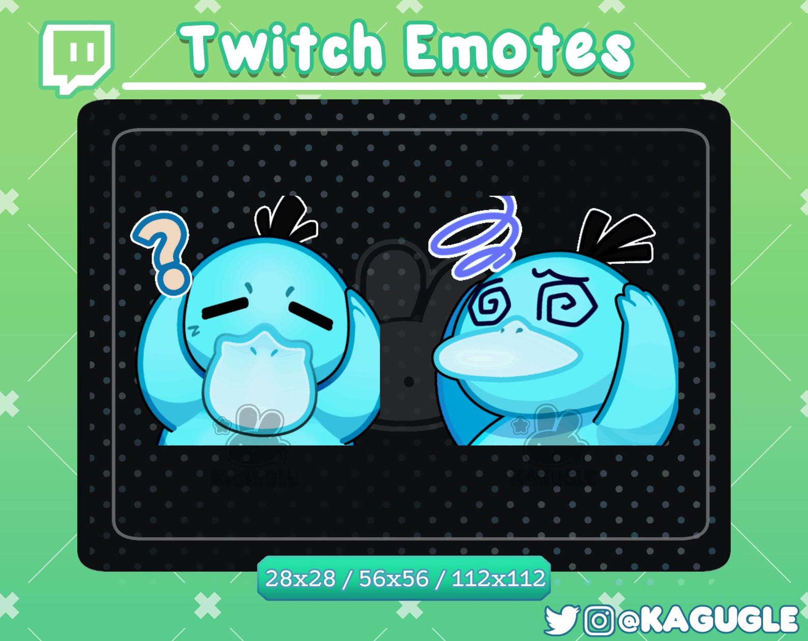 Shiny Psyduck Double Animated Emote Pack - Etsy