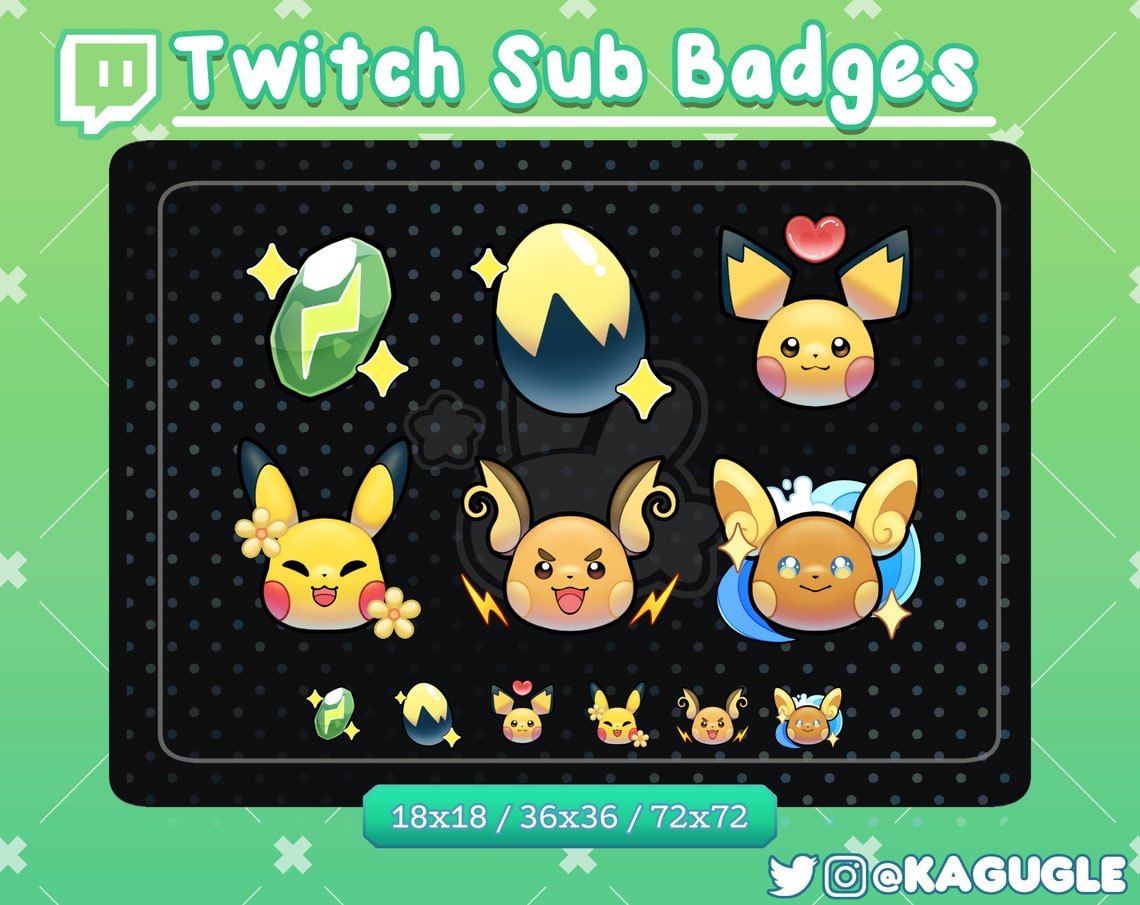 Pikachu Evolution Twitch Sub Badges - Etsy