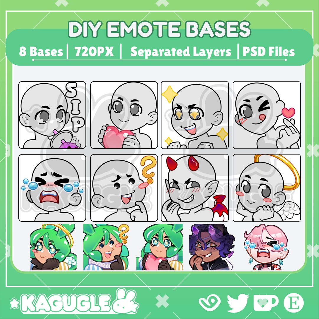 8 DIY Chibi Emote Bases Pack - Etsy