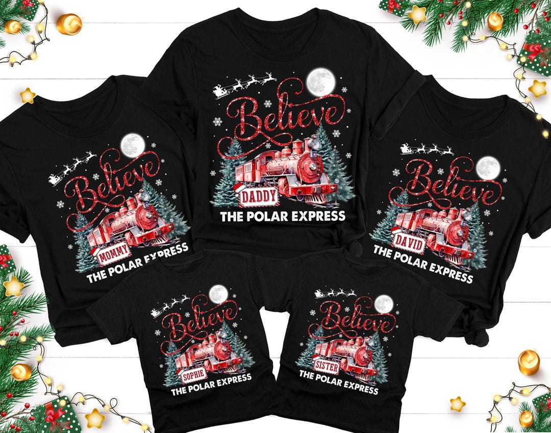 Personalized Polar Express Shirts, Custom Family Christmas Shirt ...