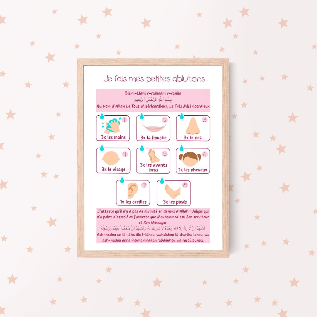 Poster of Small Ablutions for Children, Girl's Ablutions Poster, Wudu ...