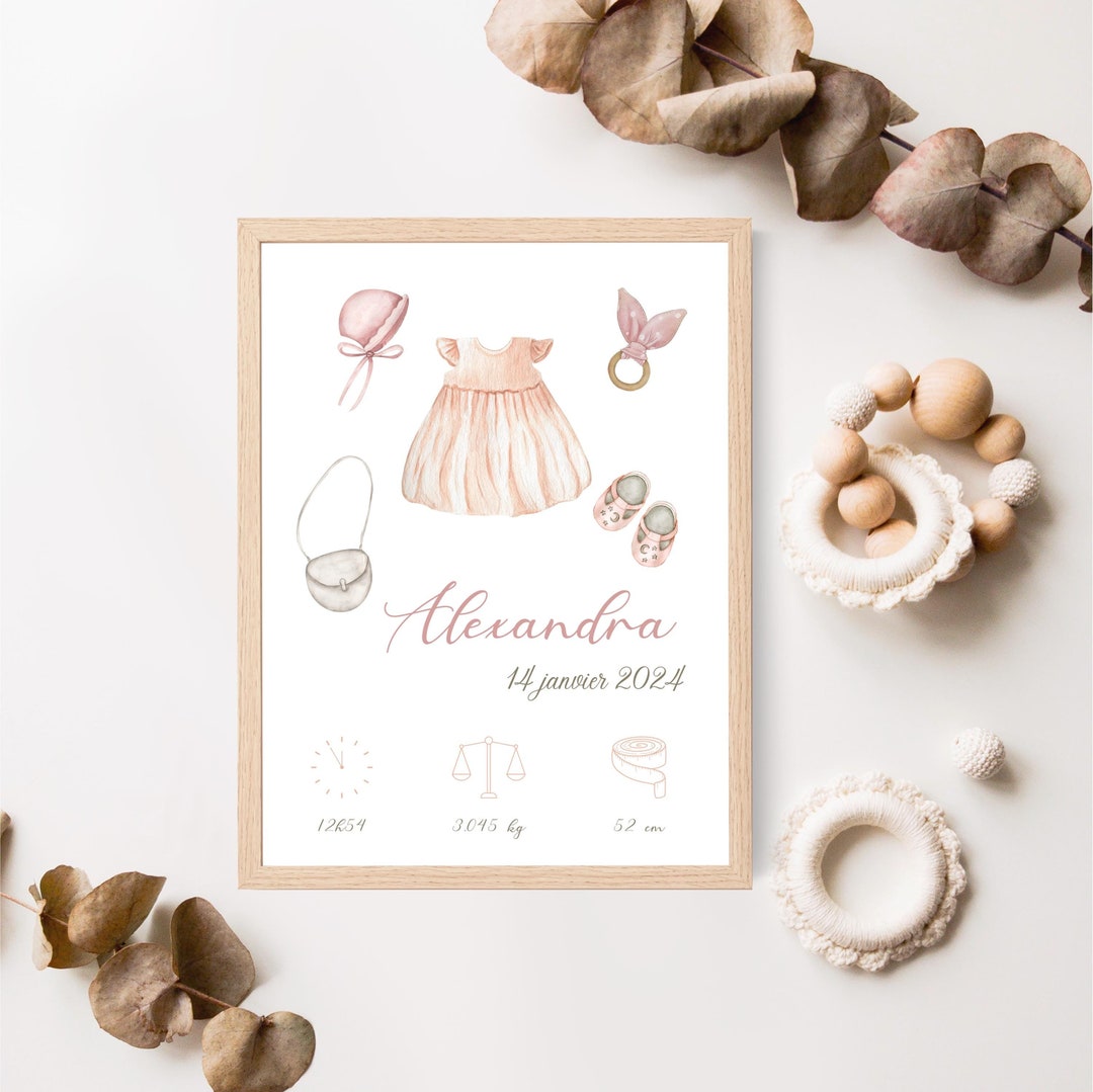 Personalized Bohemian Birth Poster, Baby Room, Personalized Birth Gift ...