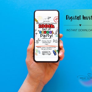 100th Day of School 100 Days of School 100 Days Smarter Party Digital ...