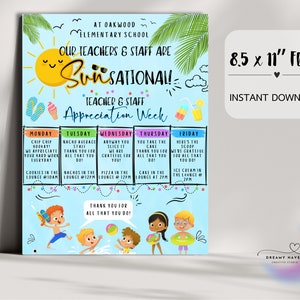 Sunsational Teacher Appreciation Week Summer Theme Digital Flyer ...