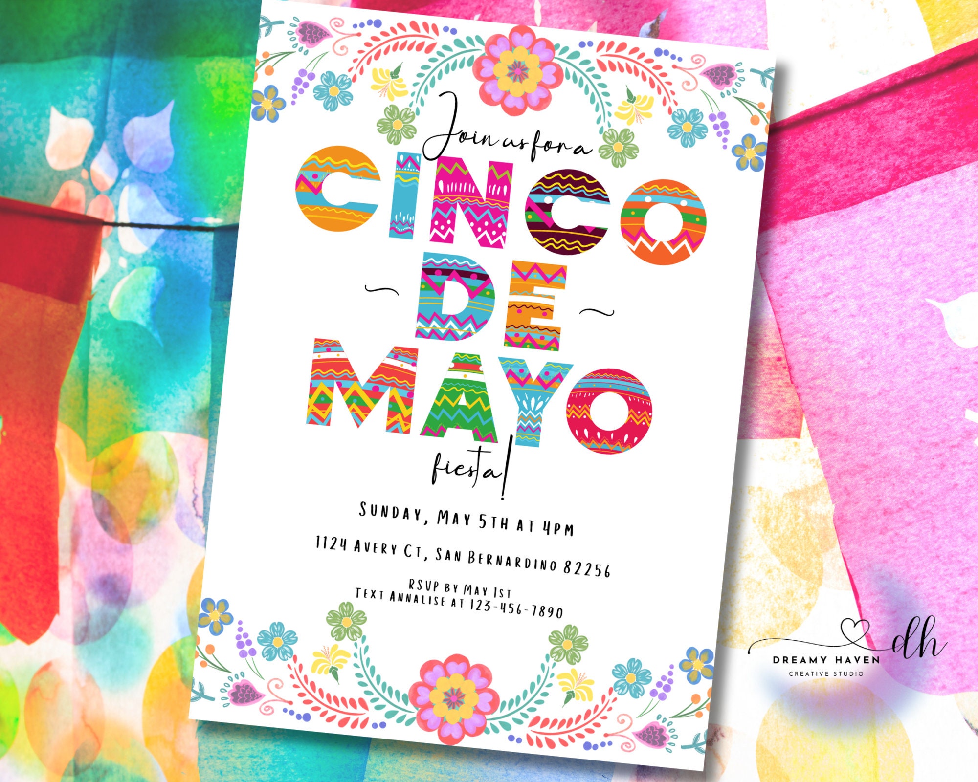 Colorful Cinco De Mayo Fiesta Invitation - Etsy