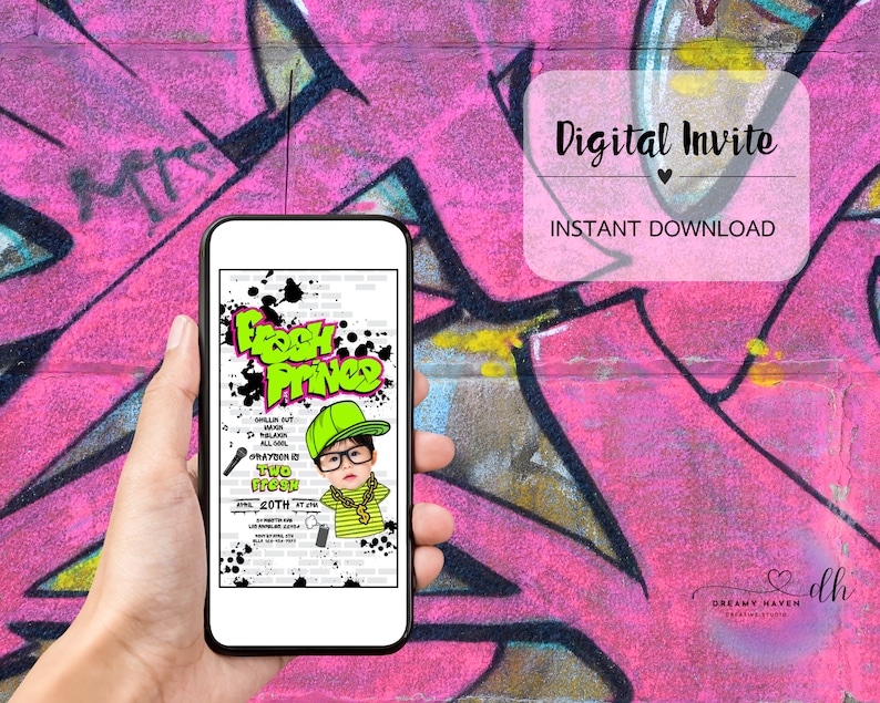 Fresh Prince Fresh One Two Fresh Birthday Party Digital Invitation ...