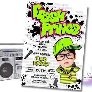 Fresh Prince Fresh One Two Fresh Birthday Party Digital Invitation ...