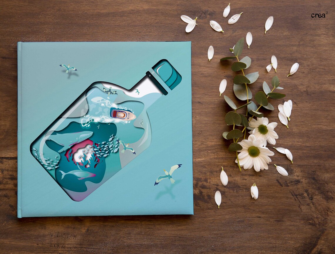 Digital Papercut Printable Illustration. MARINE. Size 50x70 Cm. High ...