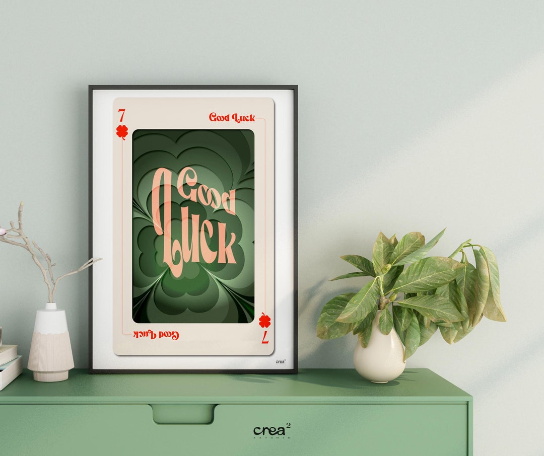 Ace of Clubs GOOD Luck/printable Wall Art/st Patrick's Day/good Luck ...