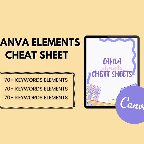 Canva Elements Cheat Sheet - Etsy