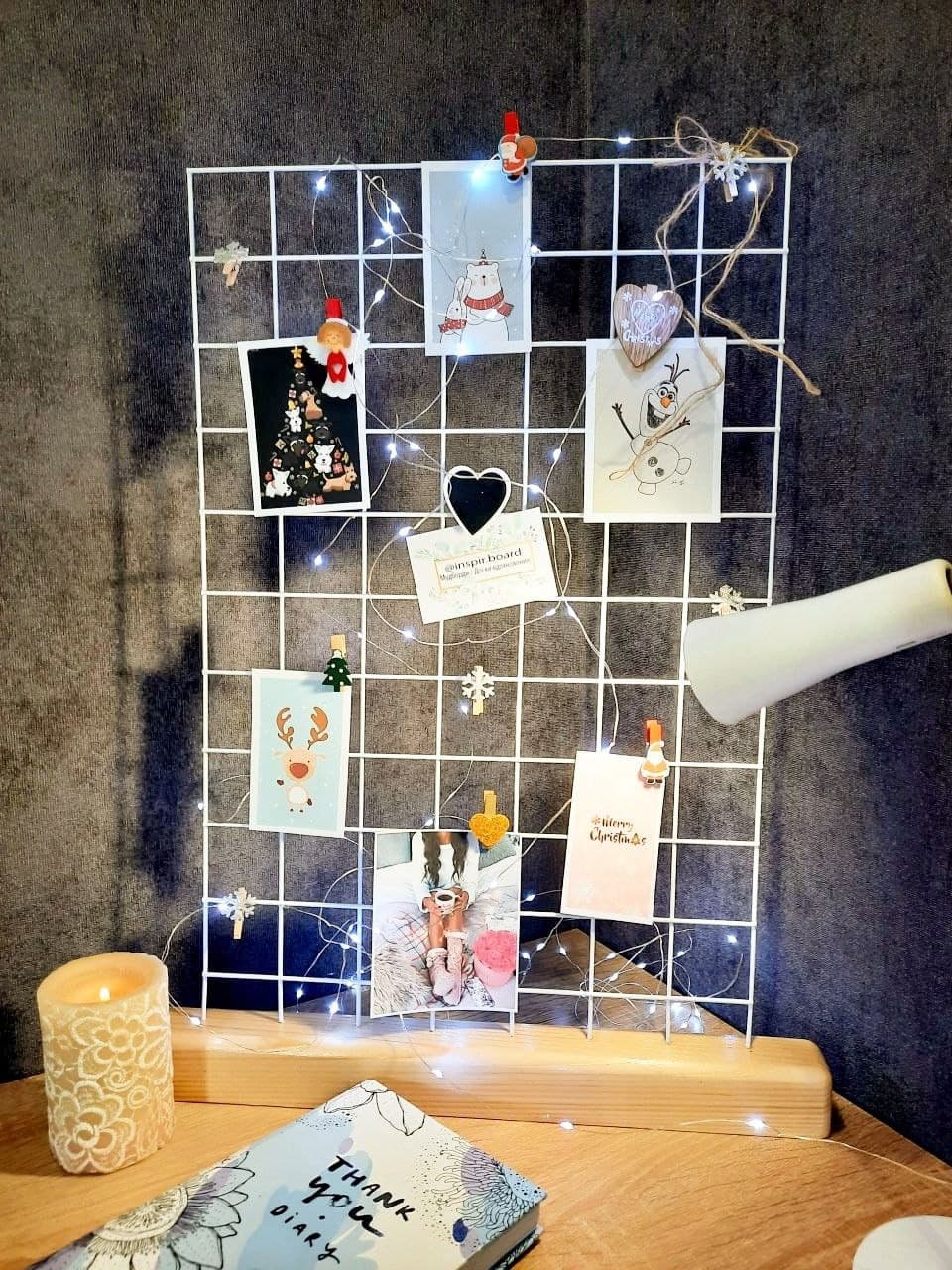 White Wire Memo Board Wall Grid for Creative Study Room Decor, Modern ...