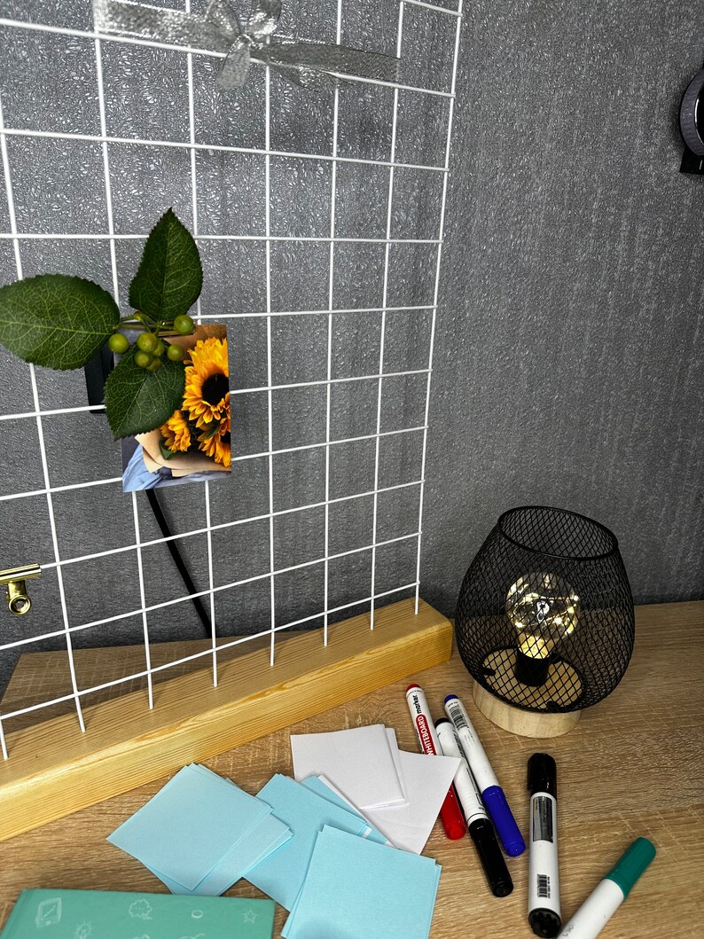 White Wire Memo Board Wall Grid for Creative Study Room Decor, Modern ...
