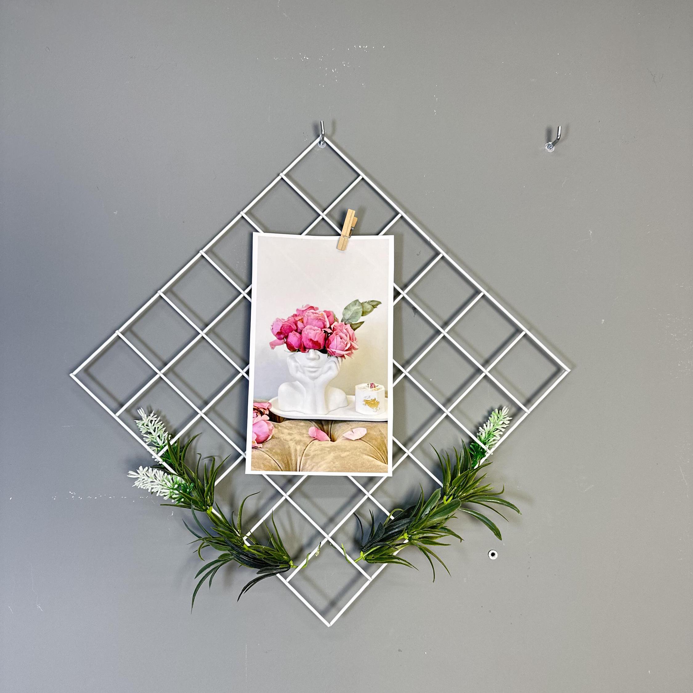 Wall Metal Grid for Pictures Display, Wire Grid Noticeboard With Free ...