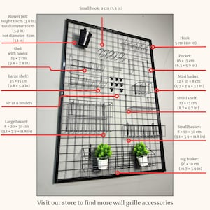 Photo Wall Display Board With Clips, Metal Mesh Grid Organizer ...