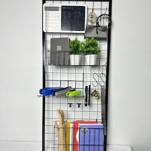 Wall Meshed Organizer Grid With Frame, Office or Bedroom Organization ...