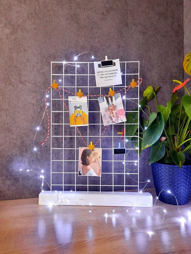 White Wire Memo Board Wall Grid for Creative Study Room Decor, Modern ...