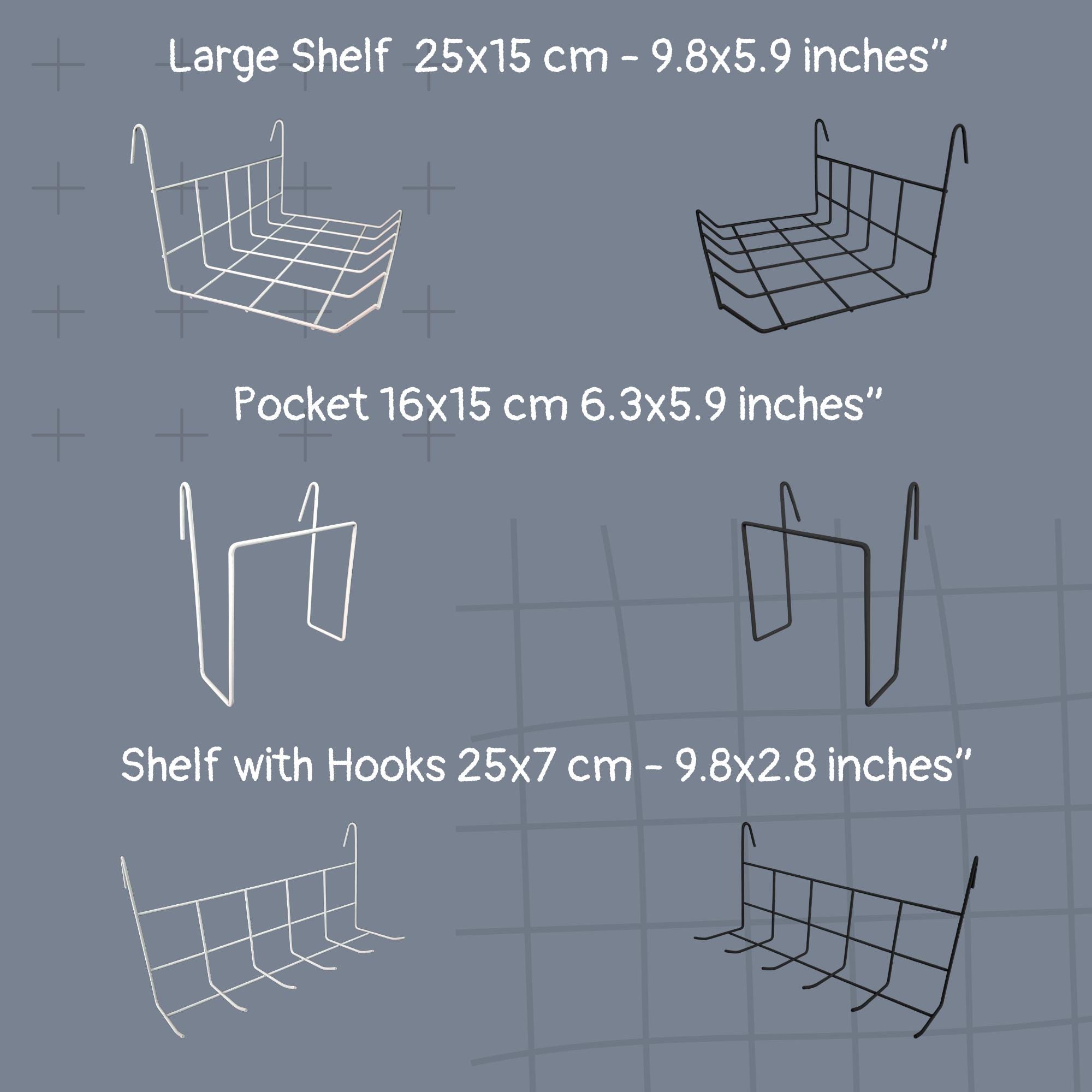 Organizer Grid Shelves and Pocket, Wall Wire Large Shelf, Moodboard ...