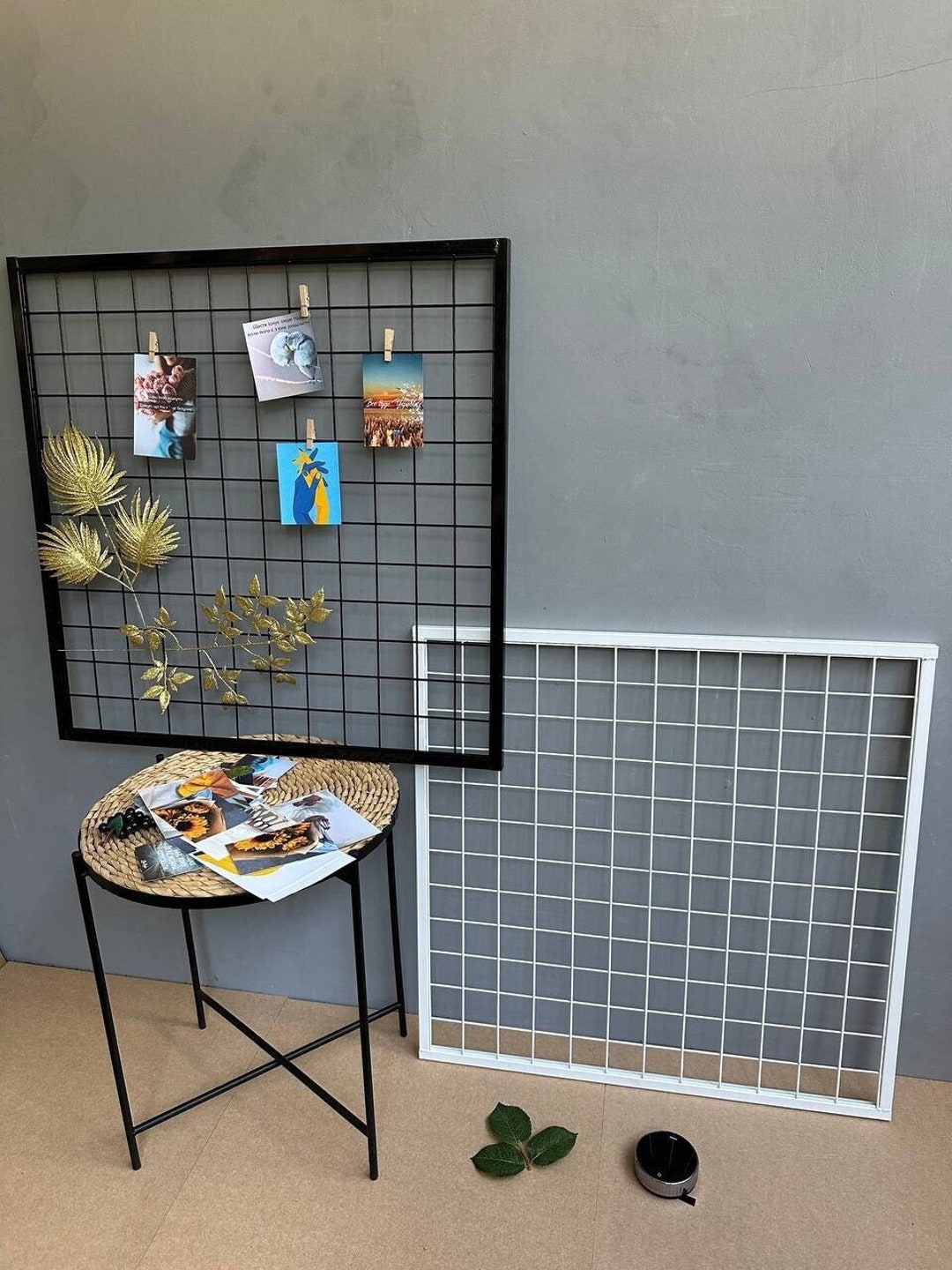 Metal Wire Wall Grid, Polaroid Display, Plant Holder, Office Memo Board ...