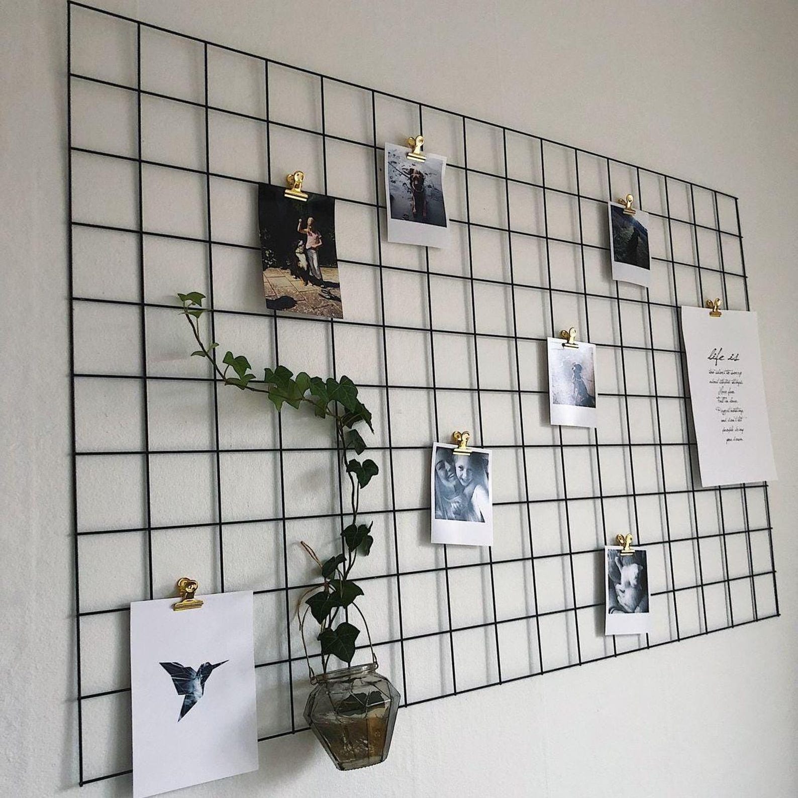 Hanging Wire Moodboard Wall Grid, Custom Size Metal Photo Display Board ...