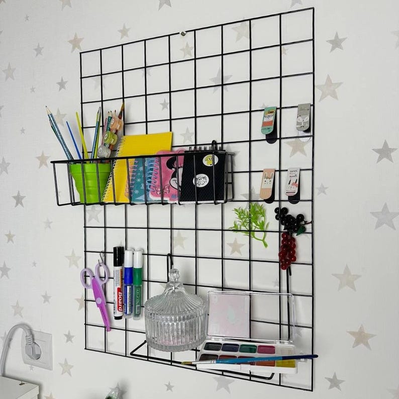 Hanging Wire Moodboard Wall Grid, Custom Size Metal Photo Display Board ...