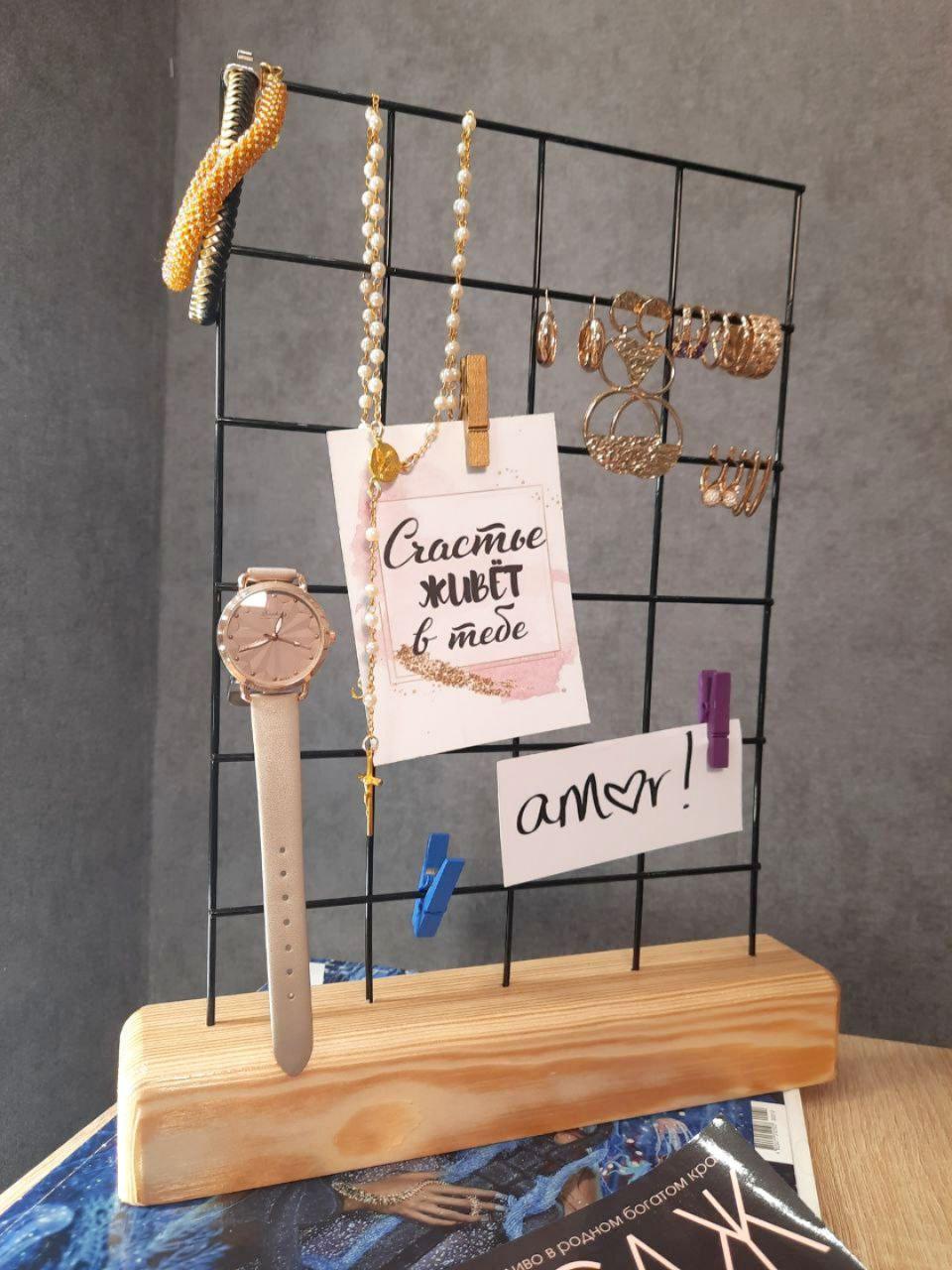Metal Table Memo Board Organizer Stand, Wire Photo Grid for Desk ...