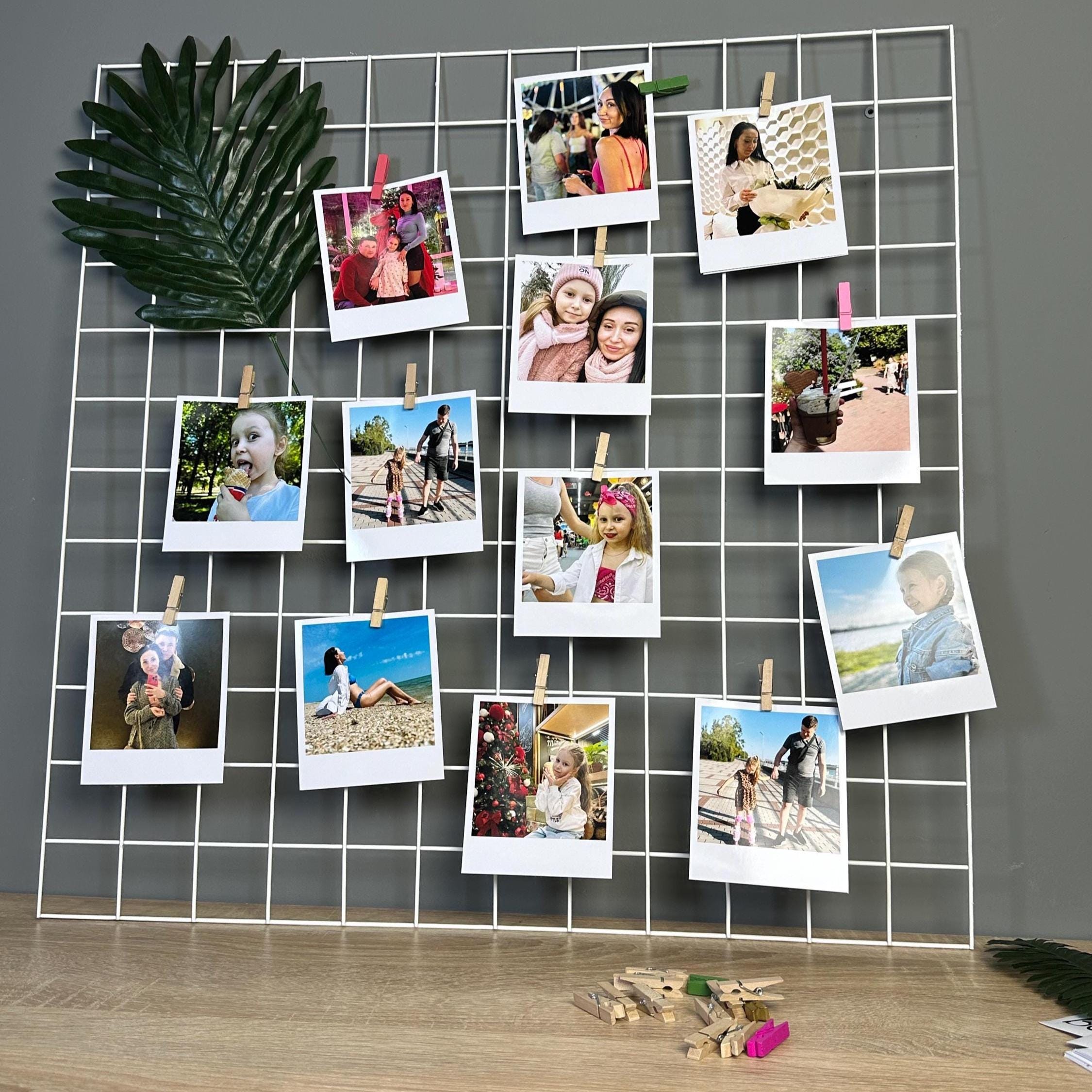 Hanging Wire Moodboard Wall Grid, Custom Size Metal Photo Display Board ...