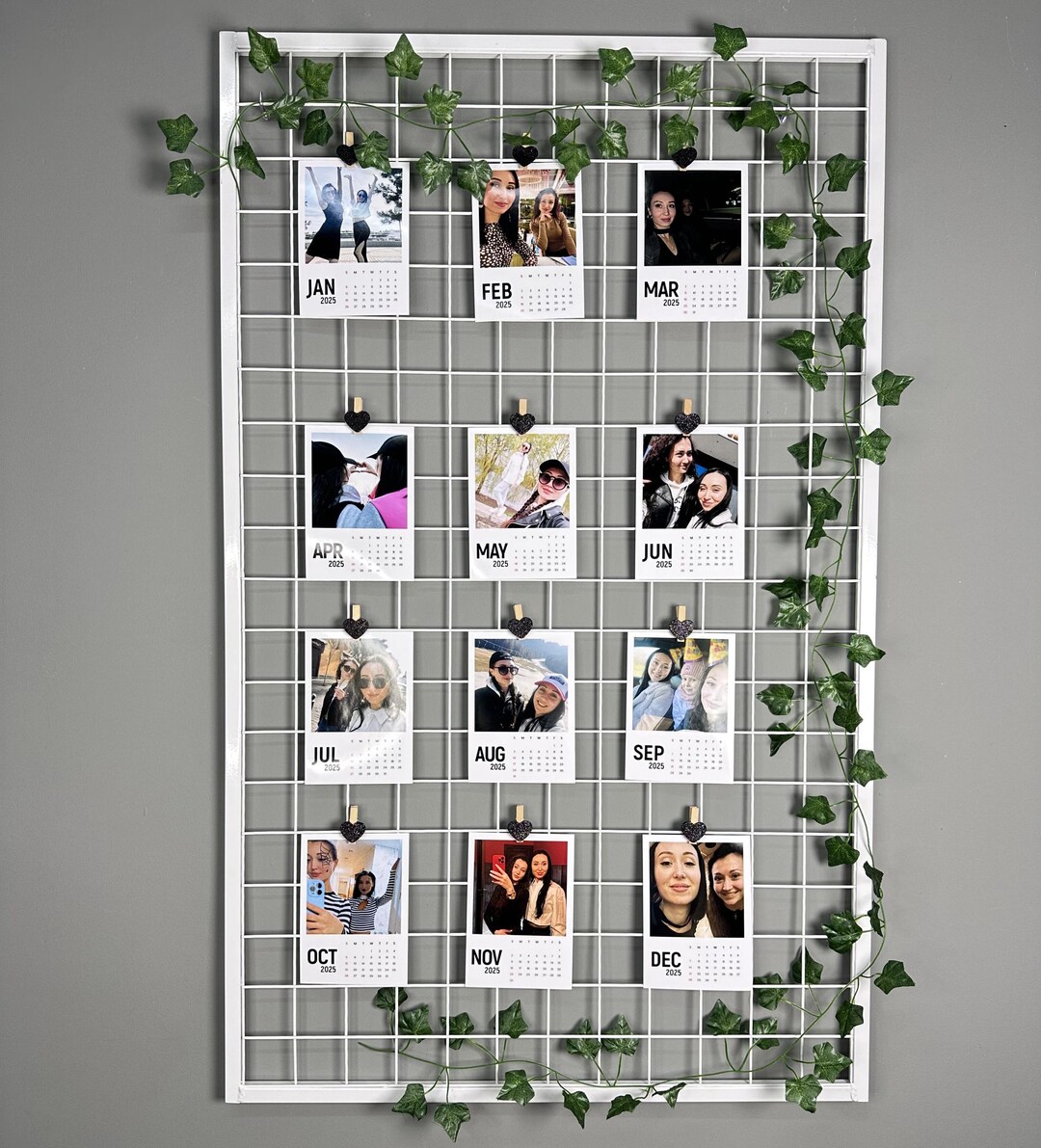 Photo Grid Calendar Board With Postcards for Home Decor, Big Creative ...