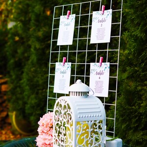 Wedding Seating Chard Grid Board, Custom Metal Wedding Table Cards ...