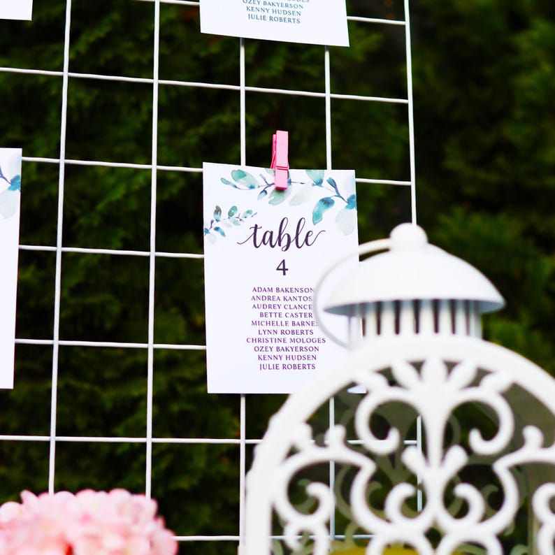 Wedding Seating Chard Grid Board, Custom Metal Wedding Table Cards ...