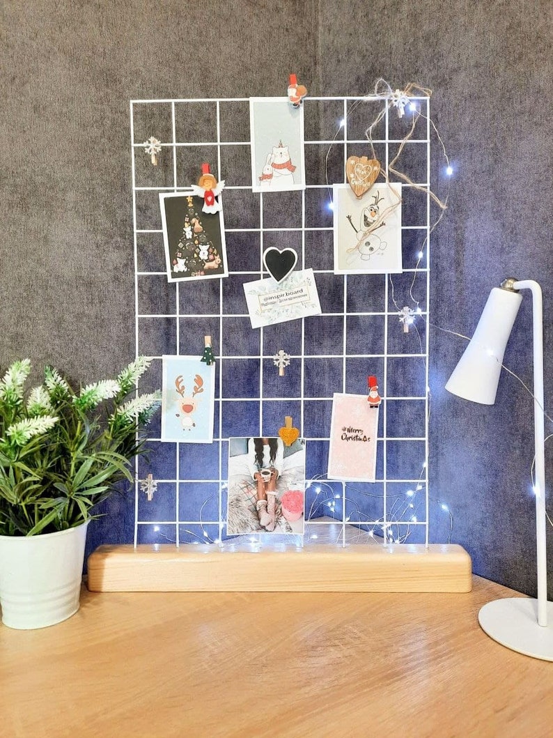 White Wire Memo Board Wall Grid for Creative Study Room Decor, Modern ...