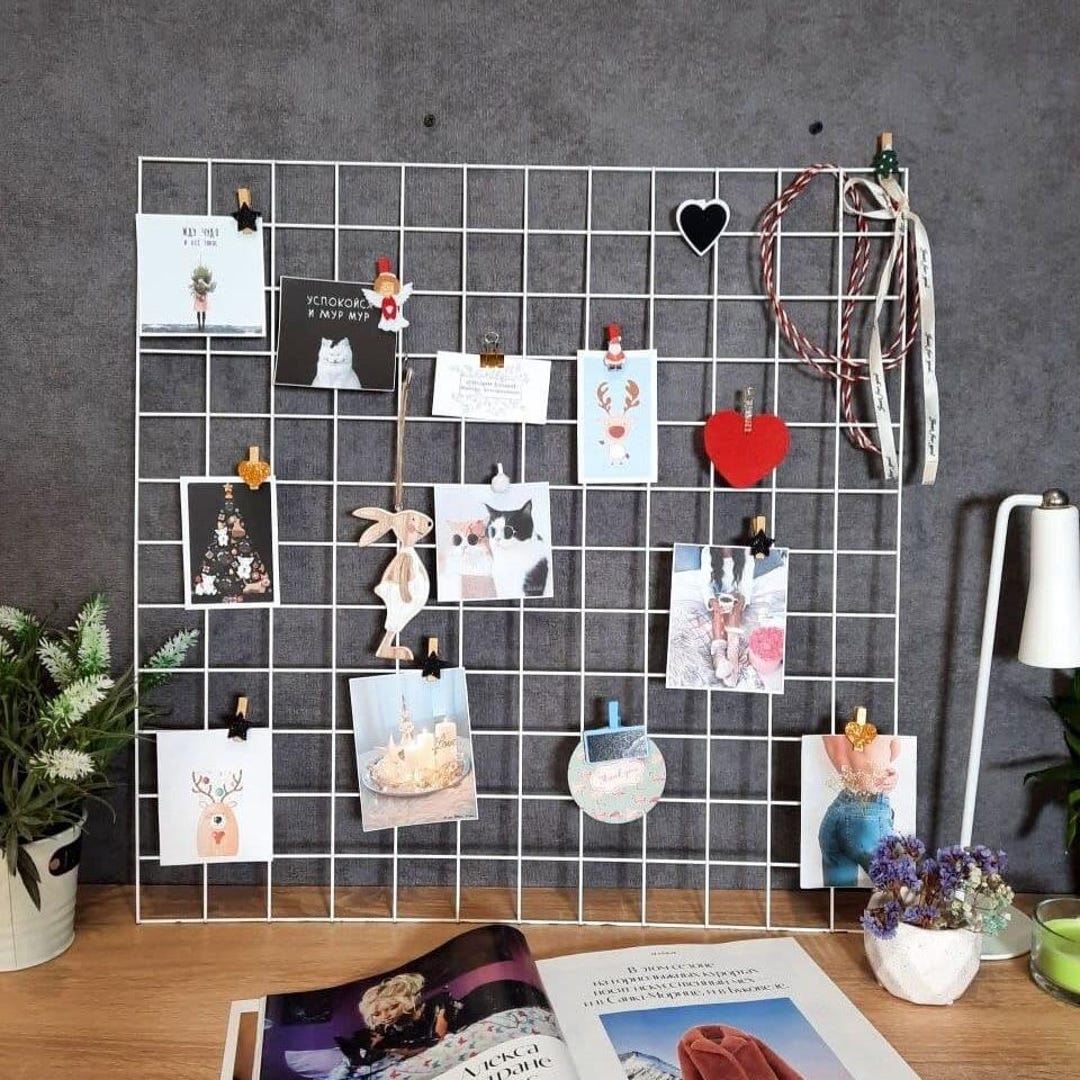 Large Pinboard Poster Display, Wire Board to Clip Things, Metal Wall ...