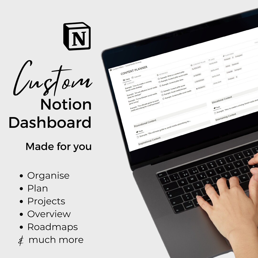 Custom Notion Dashboard for Business Owners Work Template Personalised ...