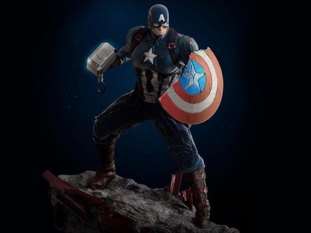 Captain America Stl 3D Model for Printing, Figure Stl, Statue Stl, 3D ...