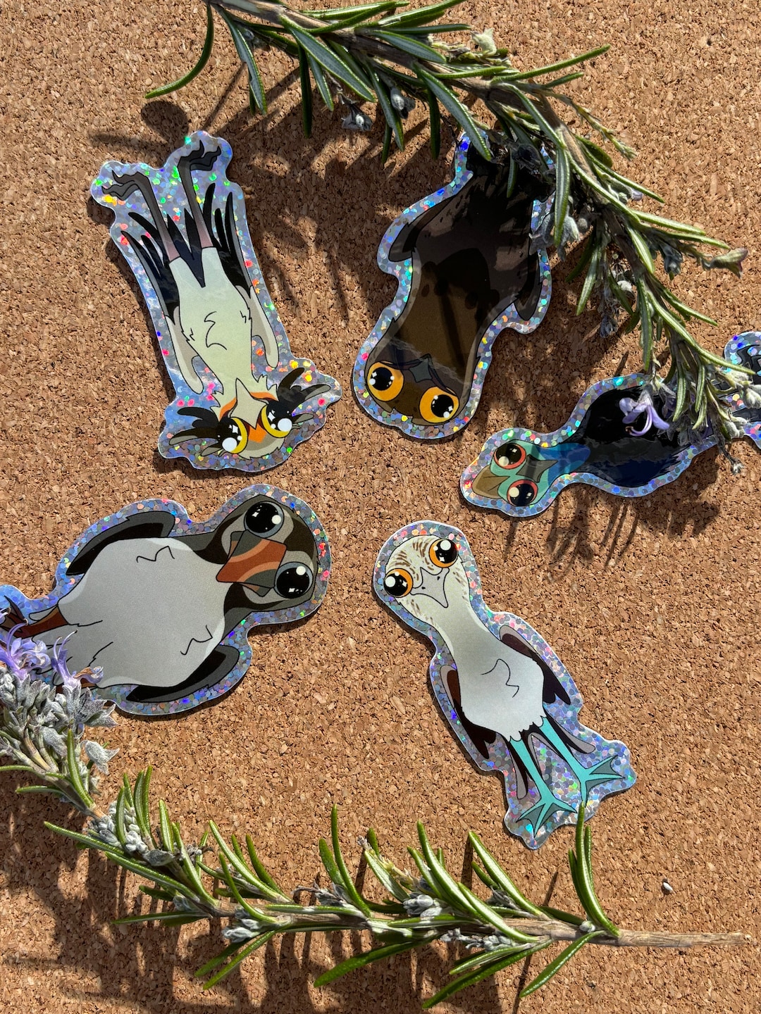 Goofy Birds || Glitter Stickers - Etsy