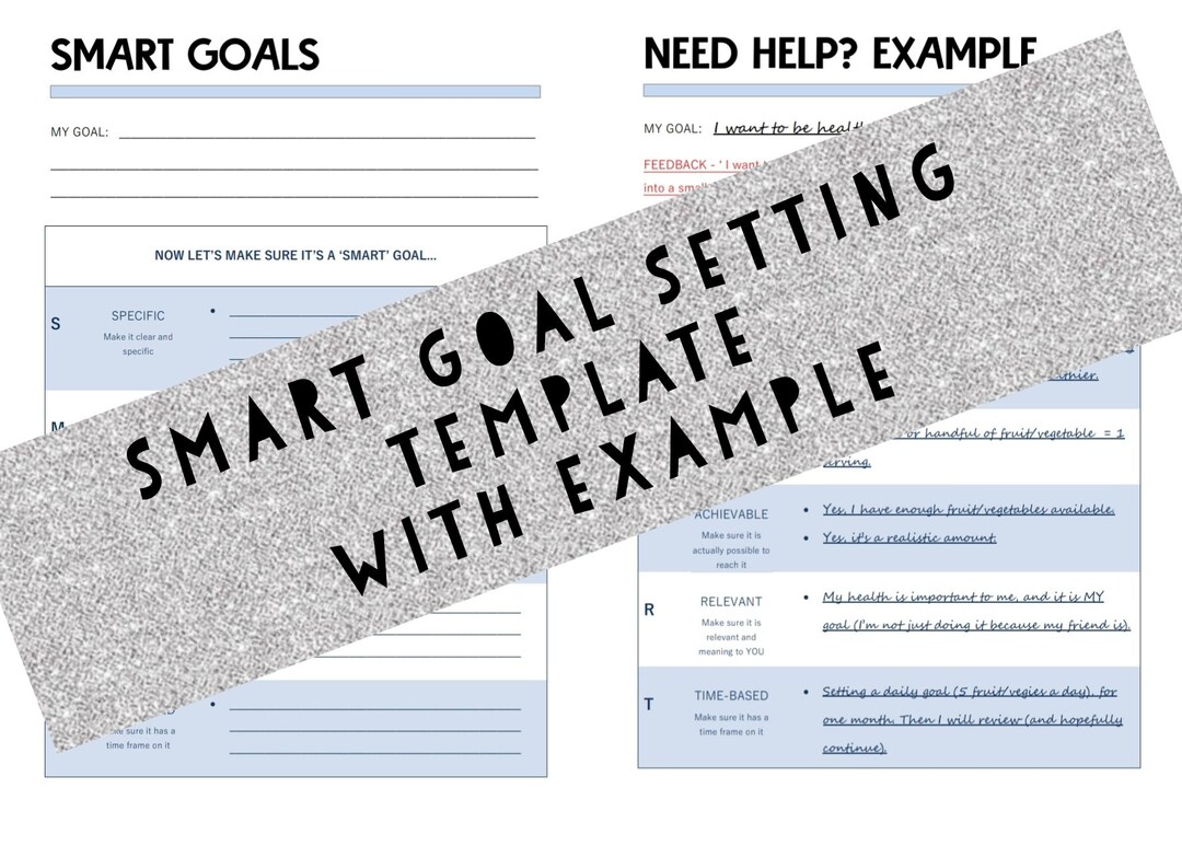 SMART GOALS SMART Goal Template With Example - Etsy
