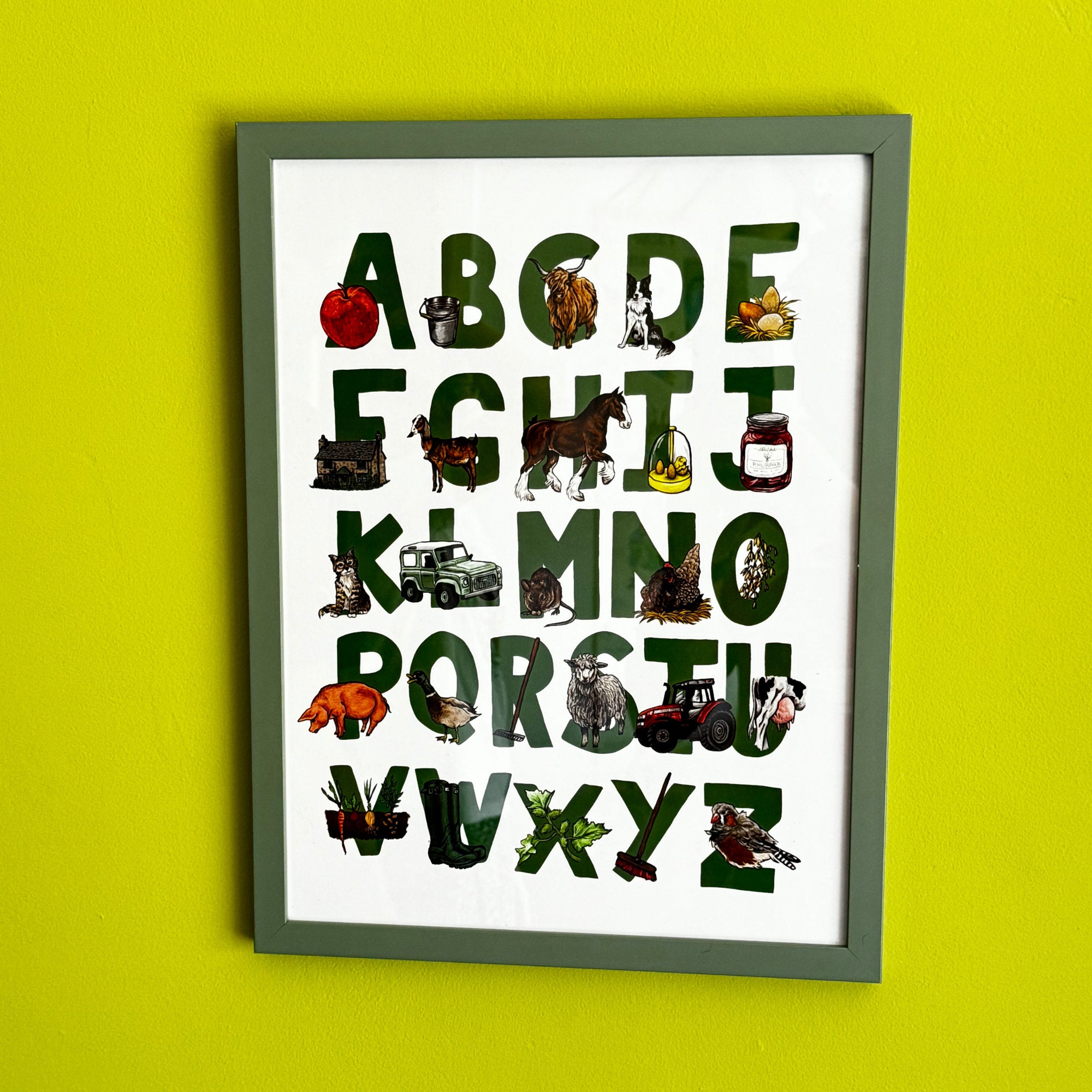 Farm Animal Alphabet Print Farm Alphabet Poster ABC Alphabet Nursery ...