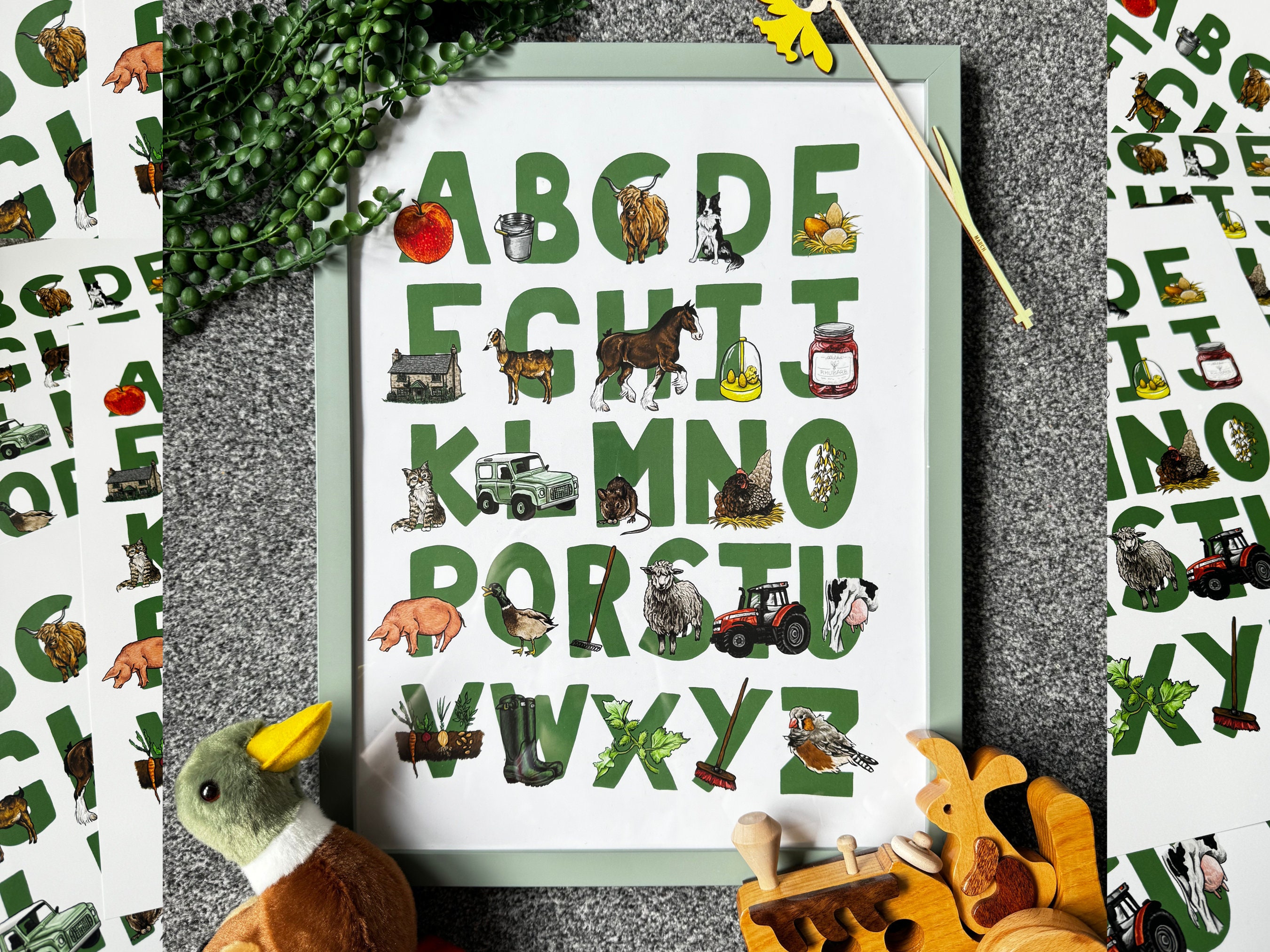 Farm Animal Alphabet Print Farm Alphabet Poster ABC Alphabet Nursery ...