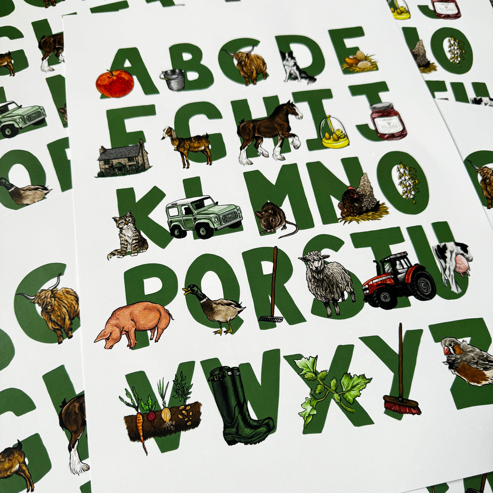 Farm Animal Alphabet Print Farm Alphabet Poster ABC Alphabet Nursery ...