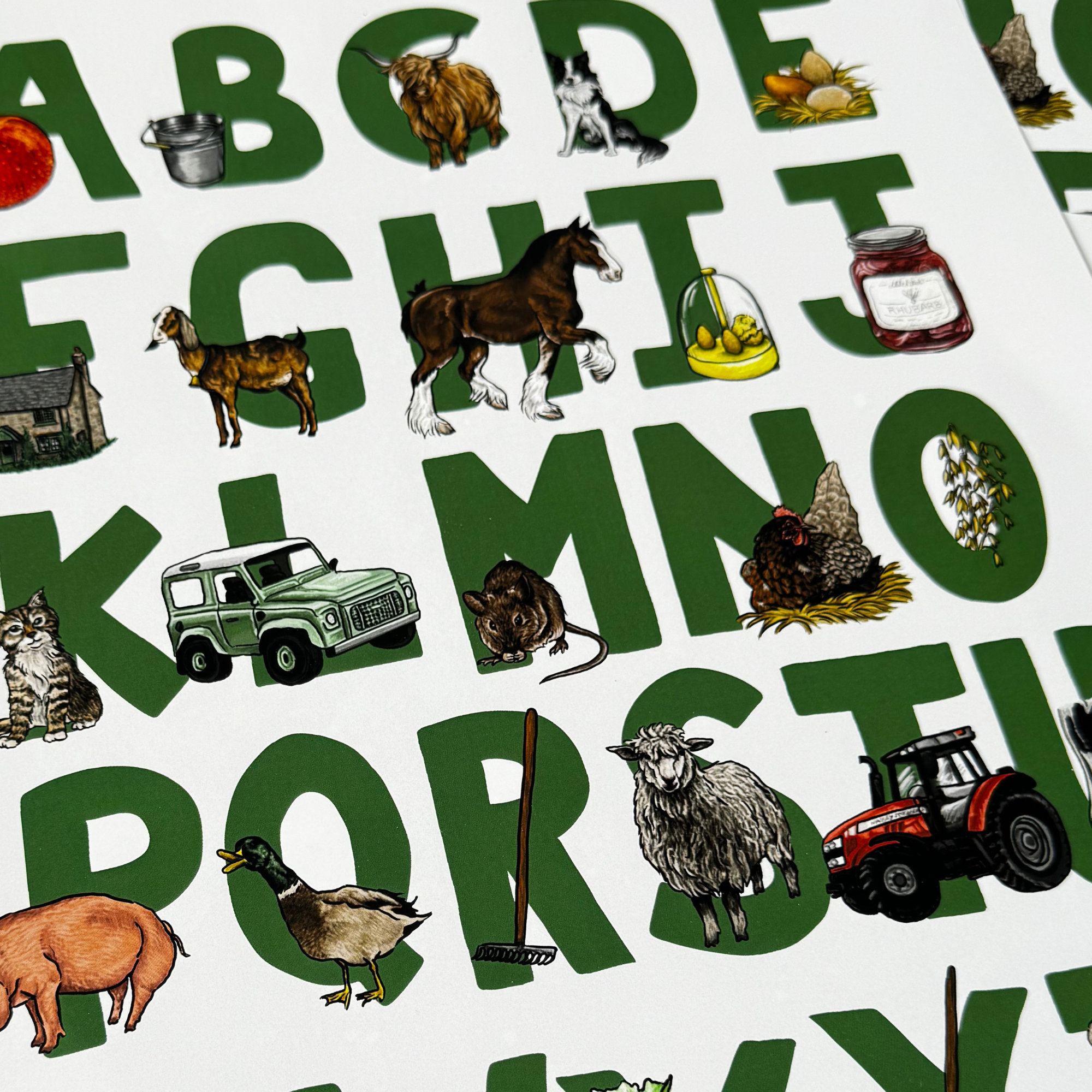 Farm Animal Alphabet Print Farm Alphabet Poster ABC Alphabet Nursery ...